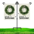 LAIRIES Garden Flag Stand Holder, 37H x 30W inches, Black Wrought Iron ...