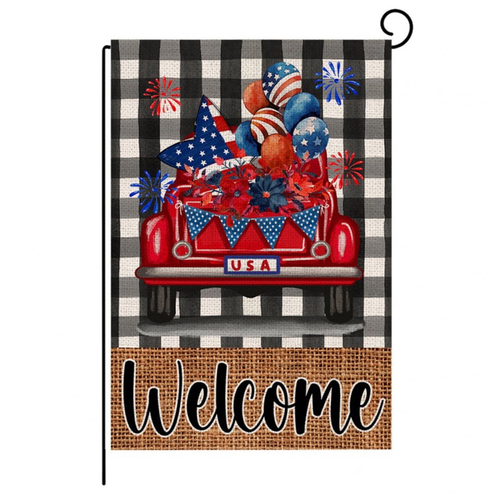 Garden flag with patriotic stars and stripes, outdoor decorations for ...