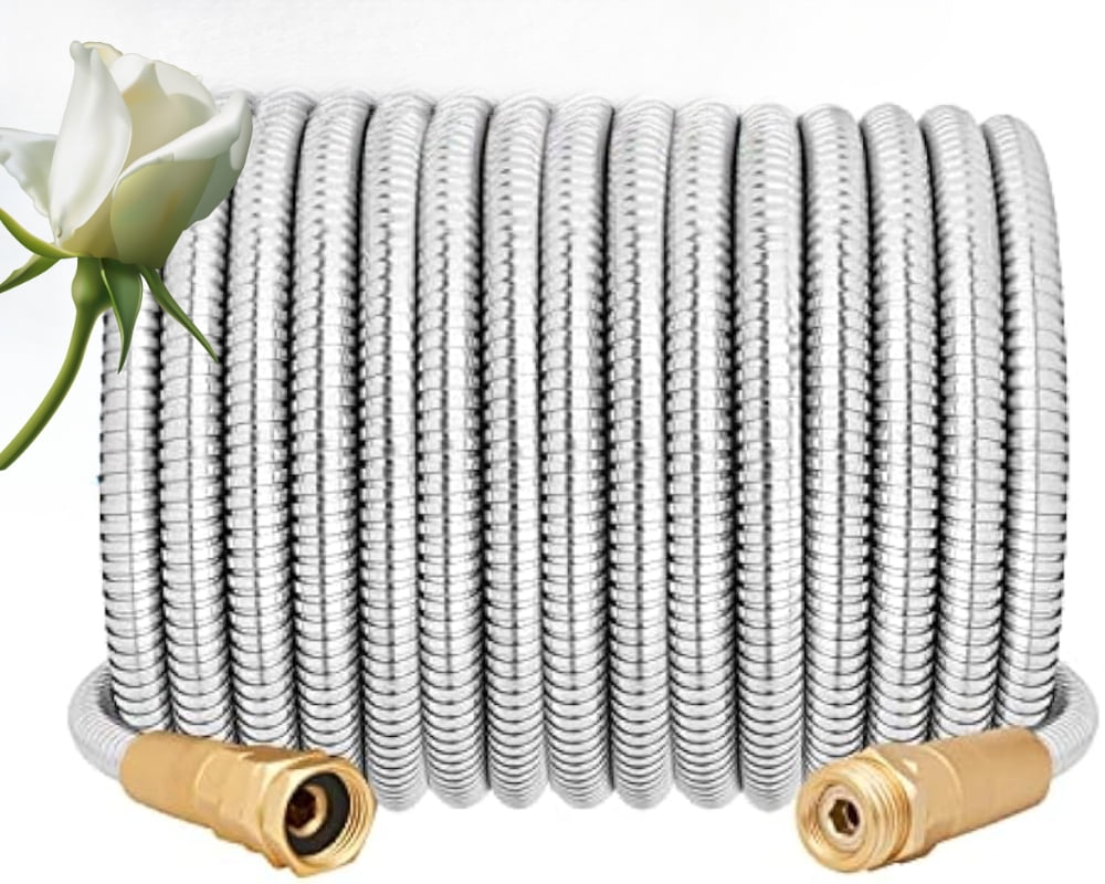 Garden hose - flexible short water pipe with metal joint, water ruler ...