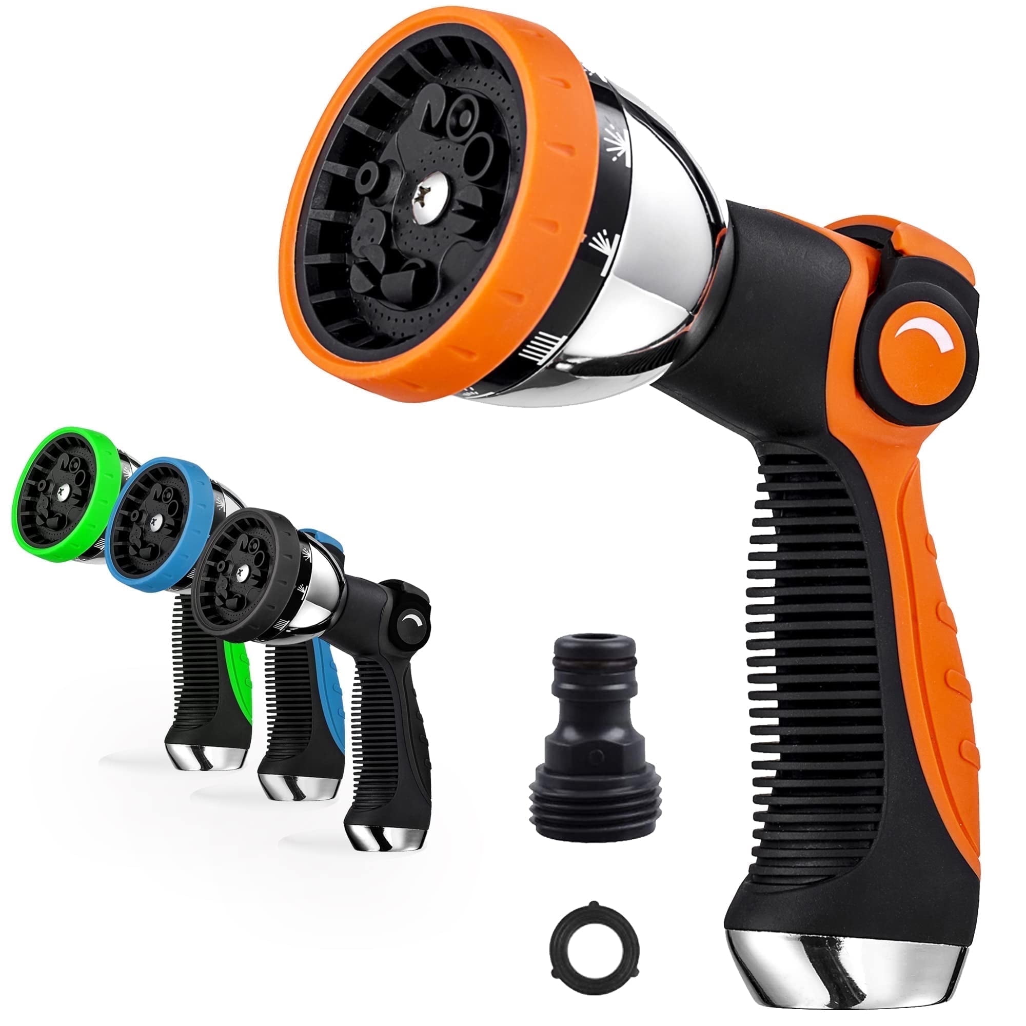 REDESS Watering Hose Nozzle Sprayer Heavy-Duty Metal 10-Pattern for ...