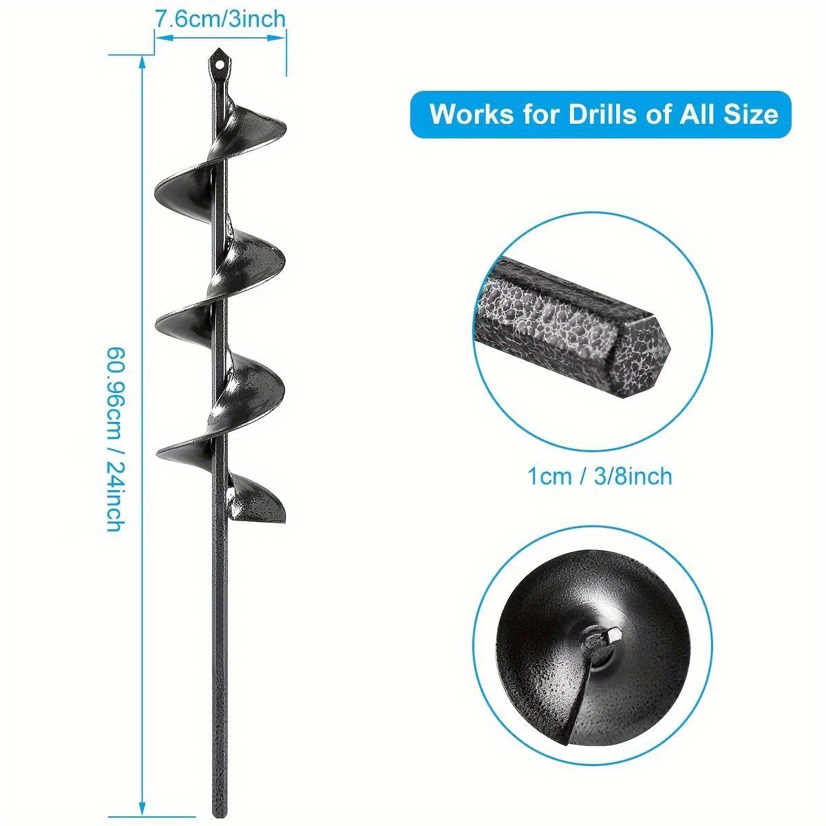 Garden loose soil twist dig pit planting tool alloy drill auger bit ...