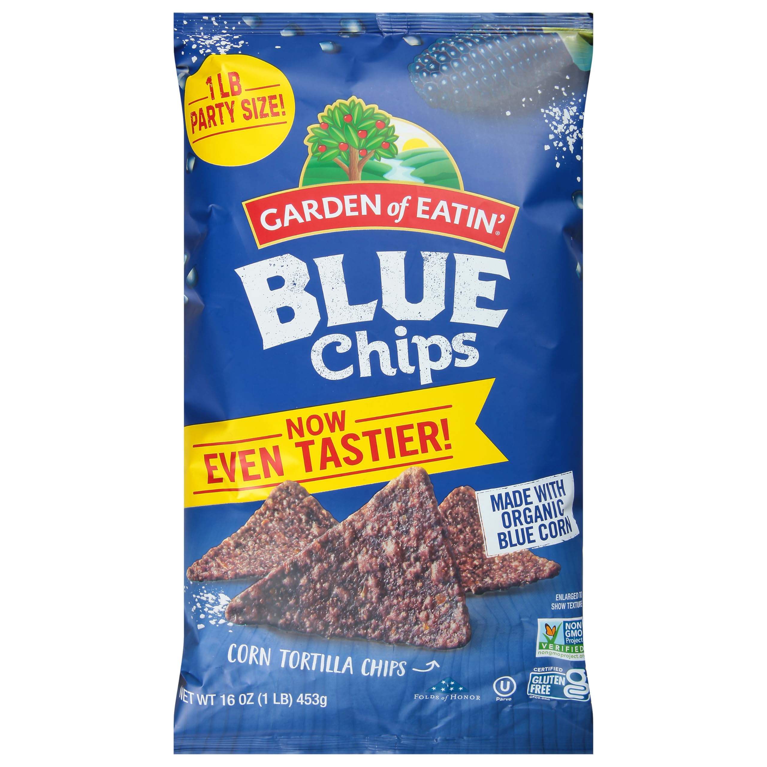 Garden of Eatin' Blue MFF30 Corn Tortilla Chips, Blue Chips, 1 lb bag ...