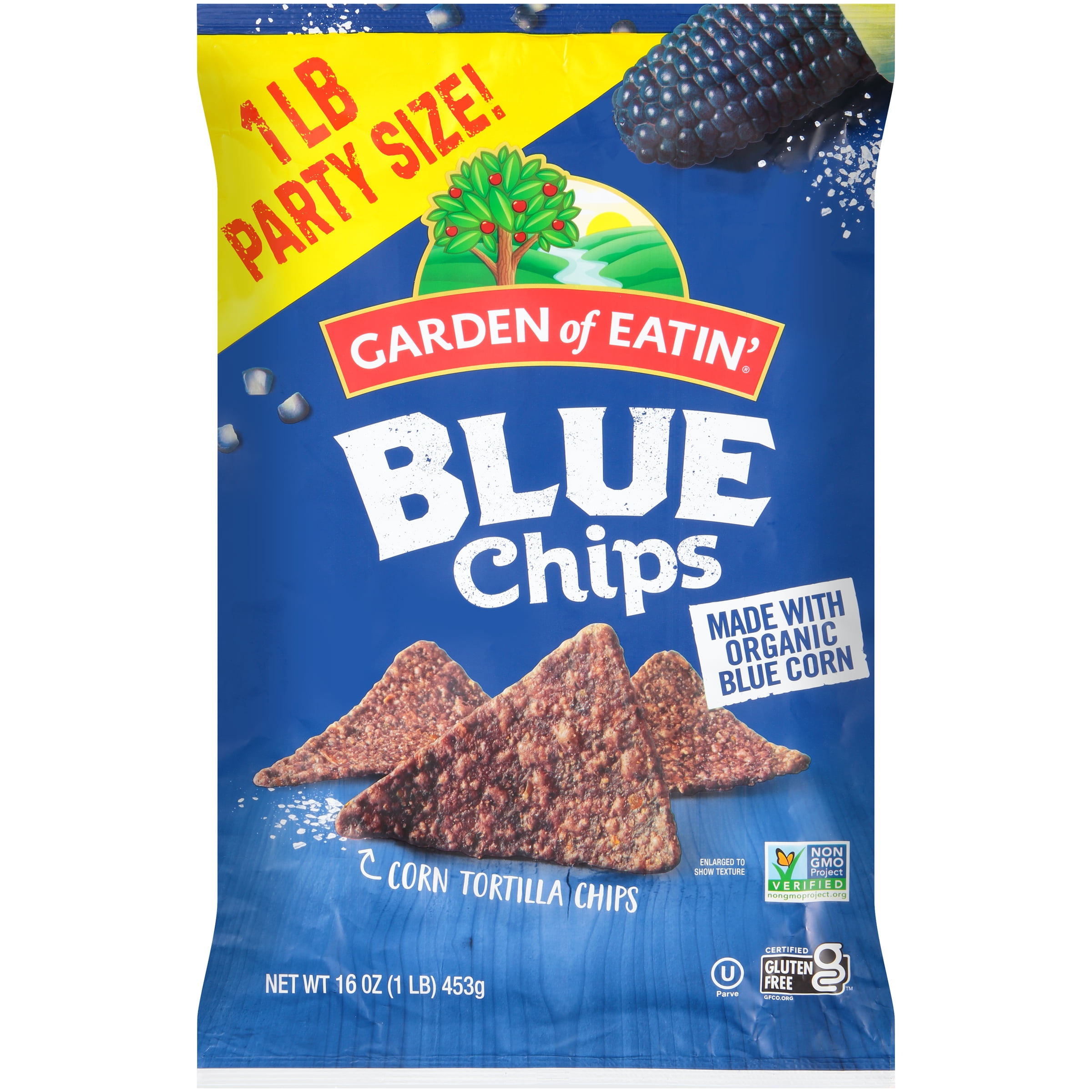 Garden of Eatin' Organic Salted Blue Corn Tortilla Chips, Party Size ...