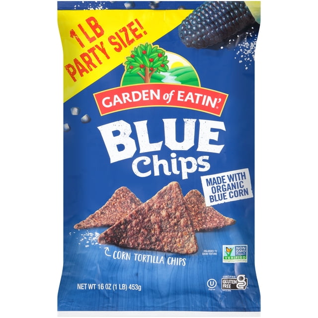 Garden of Eatin' Organic Salted Blue Corn Tortilla Chips, Party Size ...