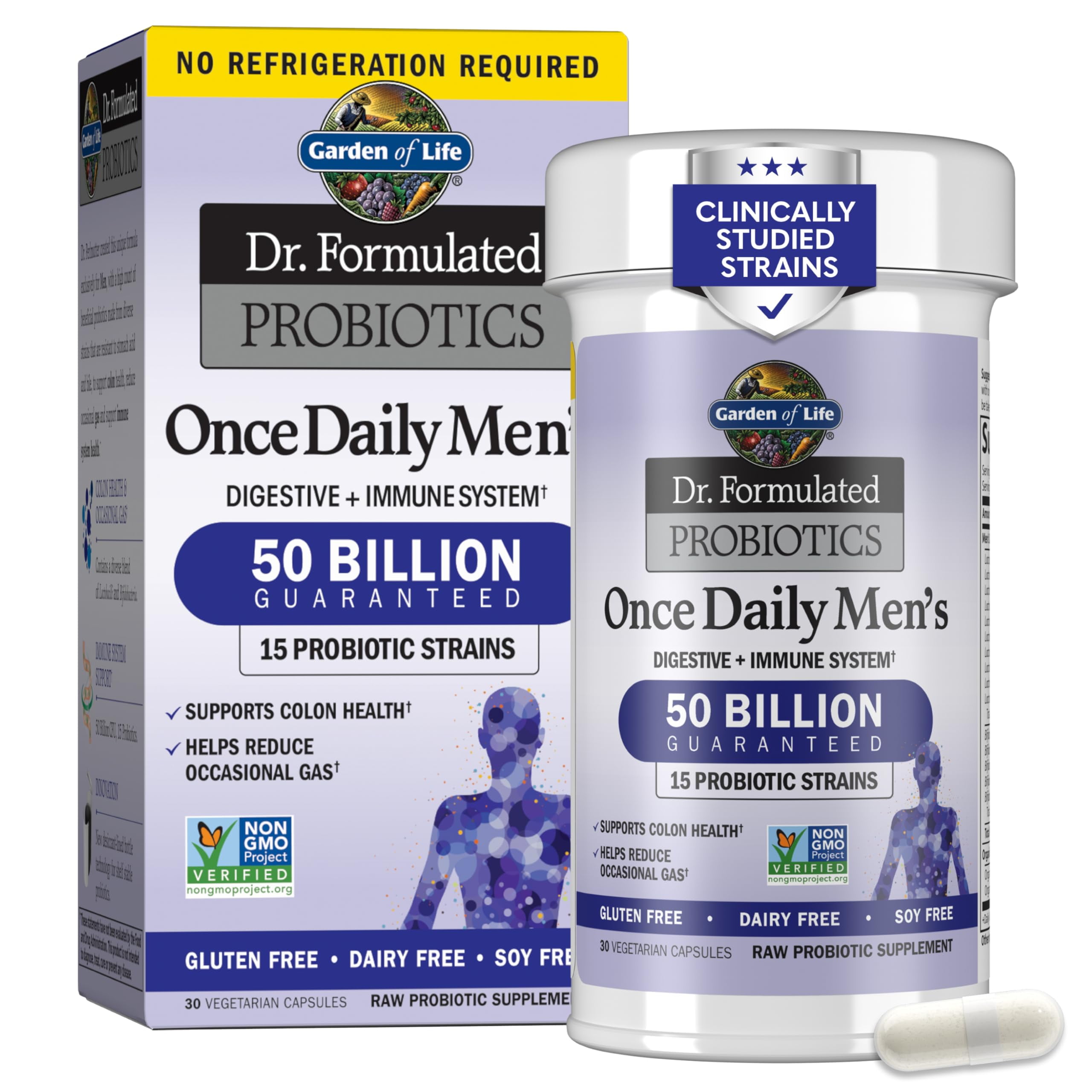 Garden of Life Dr. Formulated RAW Probiotics for Men, Daily, Shelf ...
