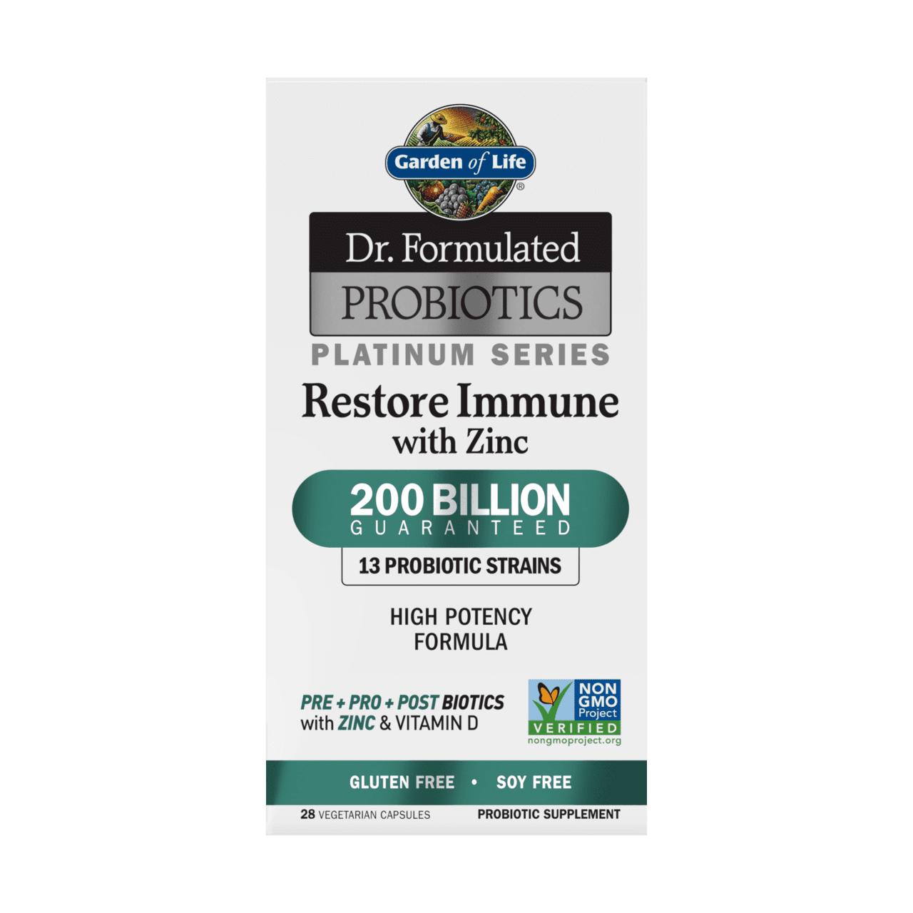 Garden of Life Probiotics Platinum Series with Zinc, Vitamin D - 200 ...
