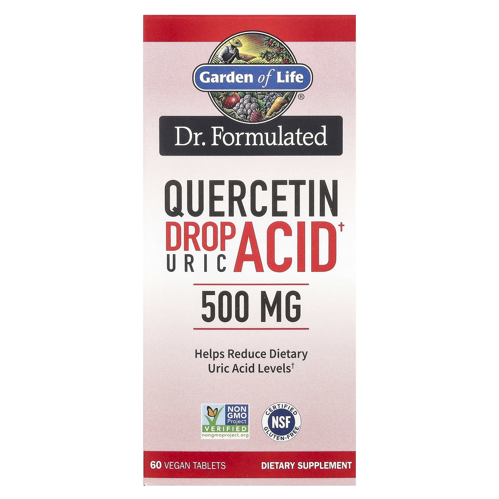 Garden of Life Dr. Formulated, Quercetin Drop Uric Acid, 500 mg, 60 ...