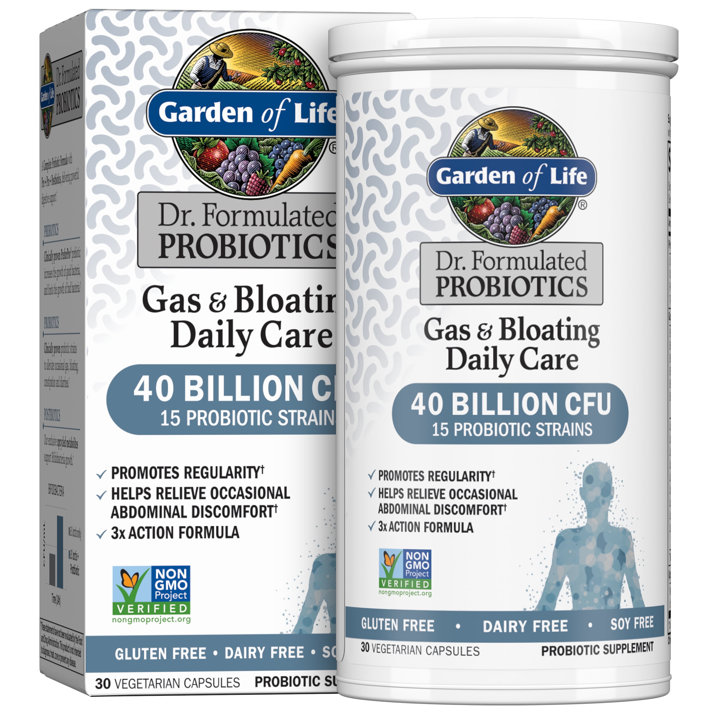 Garden of Life Gas & Bloating Relief Probiotic Capsules - 30ct ...