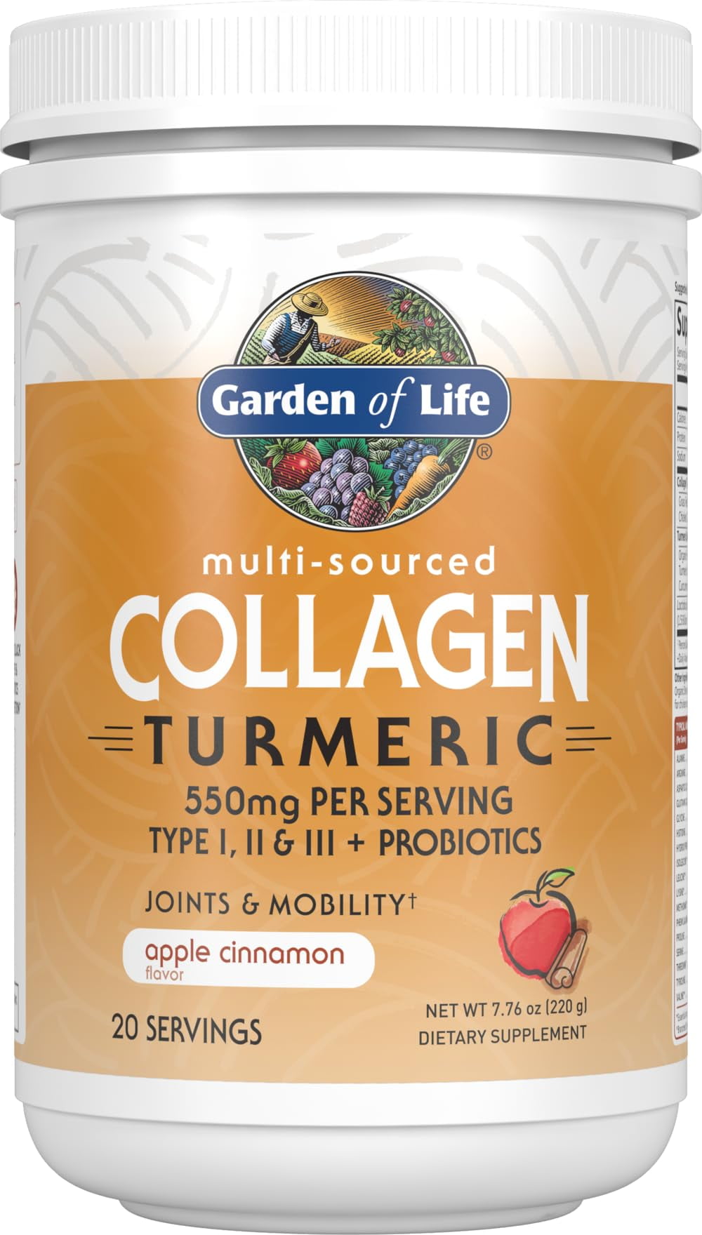Garden of Life Multi-Sourced Collagen Turmeric with Apple Cinnamon ...