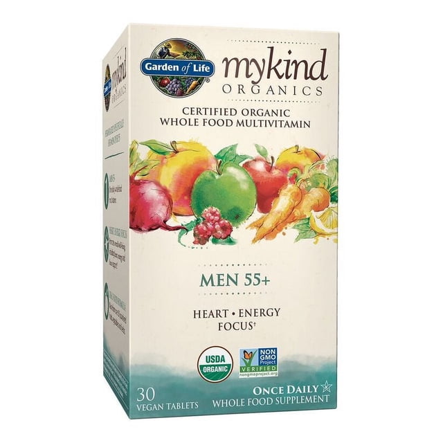 Garden of Life Mykind Organics Men 55+ One A Day Multivitamin Tablets ...