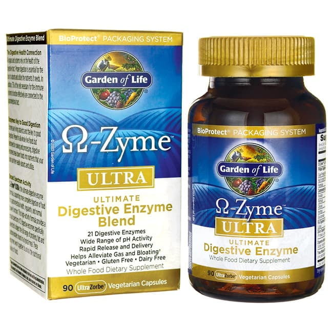 Garden of Life O-Zyme Ultra, 90 Veg Capsules, Digestive Enzyme Blend ...