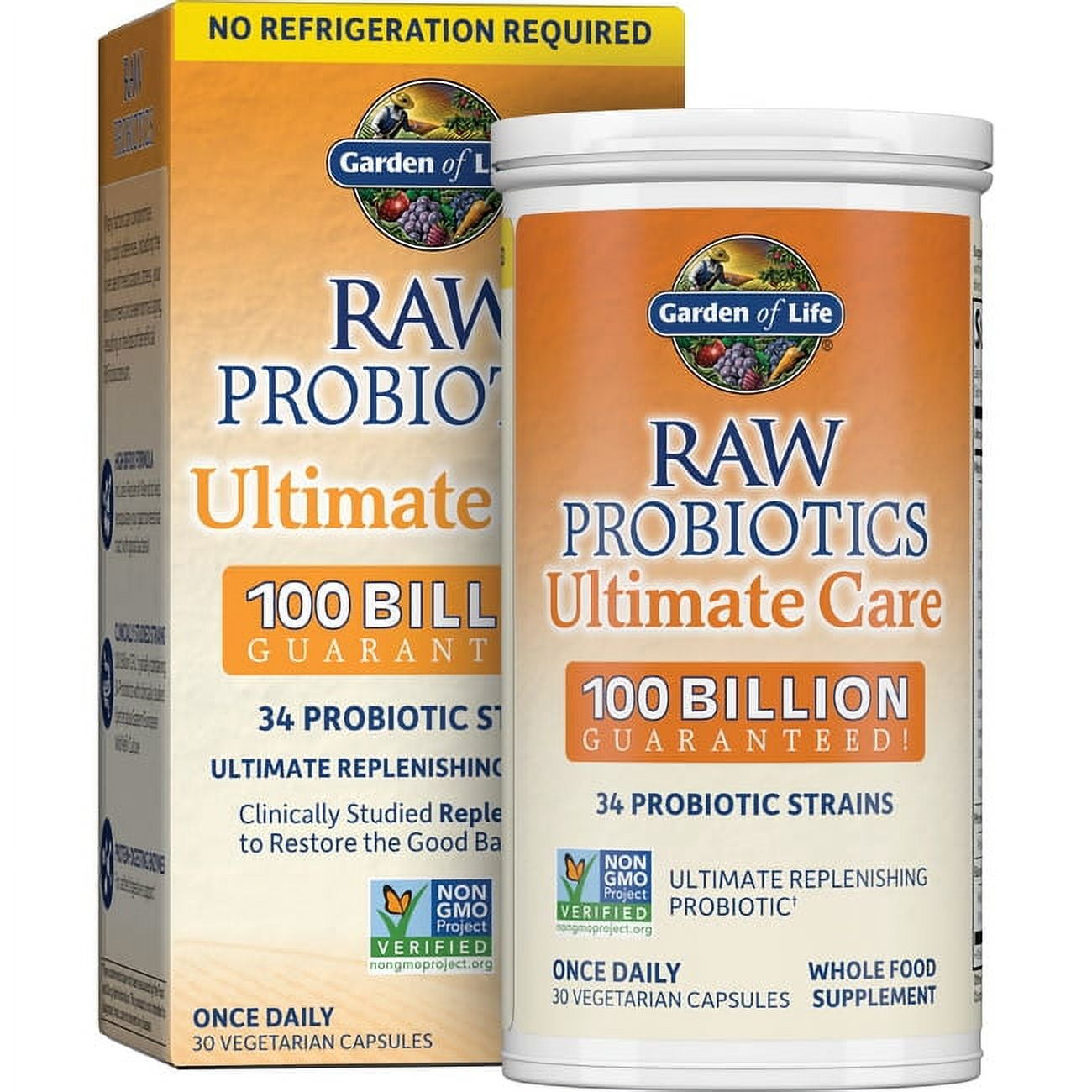 Garden of Life Raw Probiotics Ultimate Care, Digestive & Immune Support ...