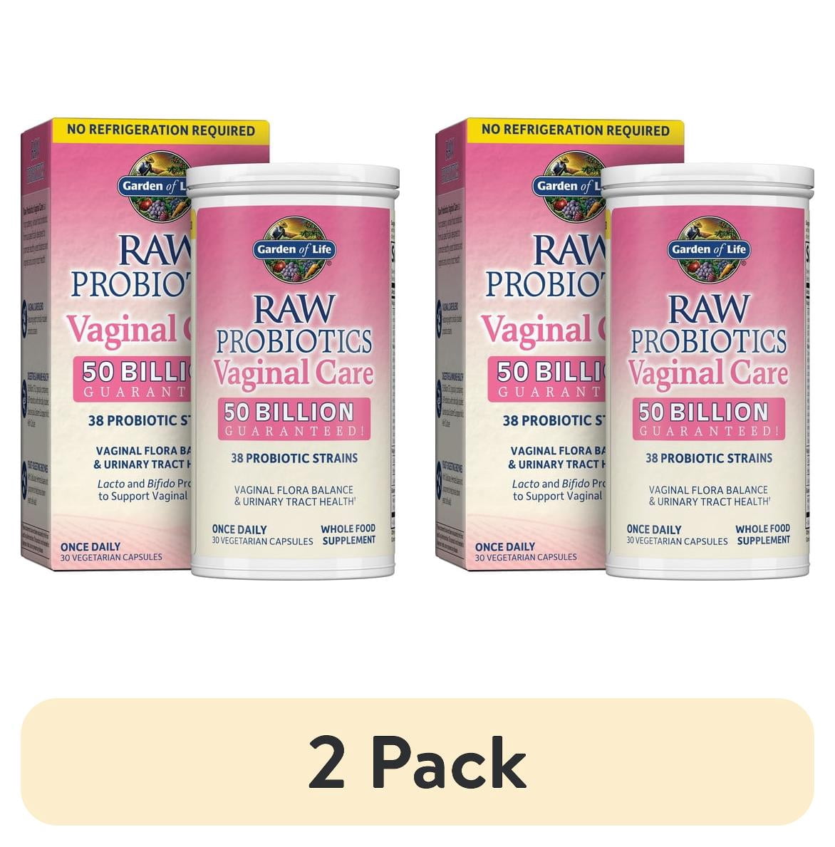 (2 pack) Garden of Life Raw Probiotics Vaginal Care 50 Billion Cfu 30 ...