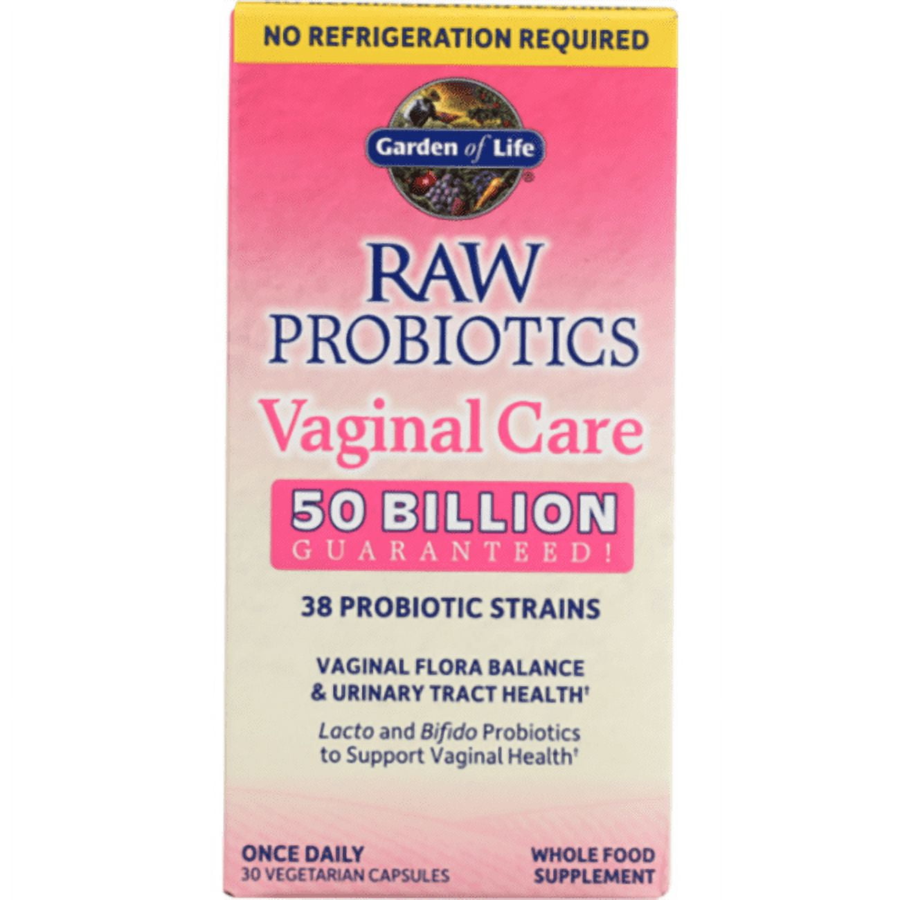 Garden of Life Raw Probiotics Vaginal Care 50 Billion Cfu 30 Veg Caps ...