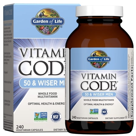 Garden of Life, Men's Vitamin Code 50 & Wiser, 120 Capsules - Walmart.com
