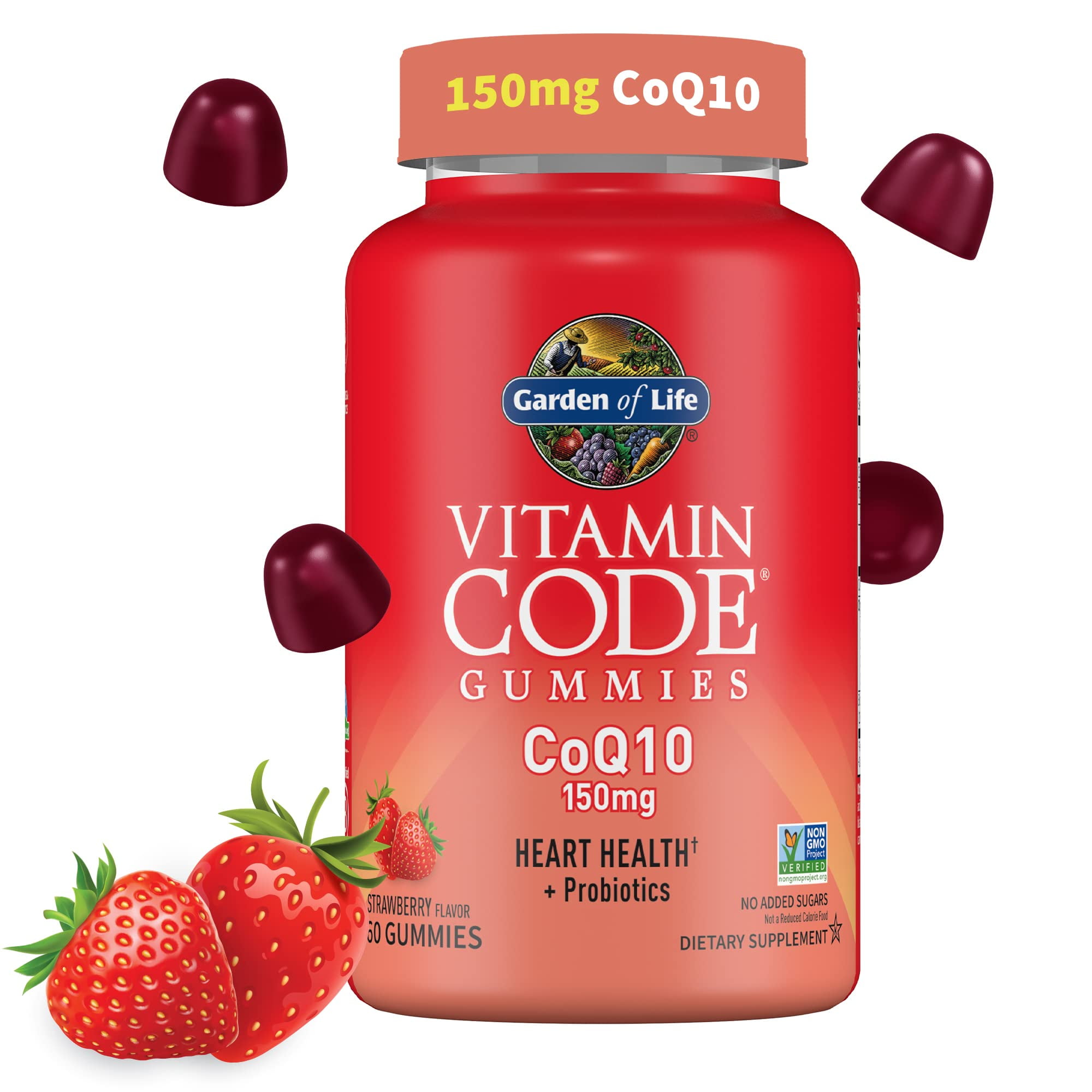 Garden of Life Vitamin Code Gummies CoQ10, Strawberry, 60 Gummies ...