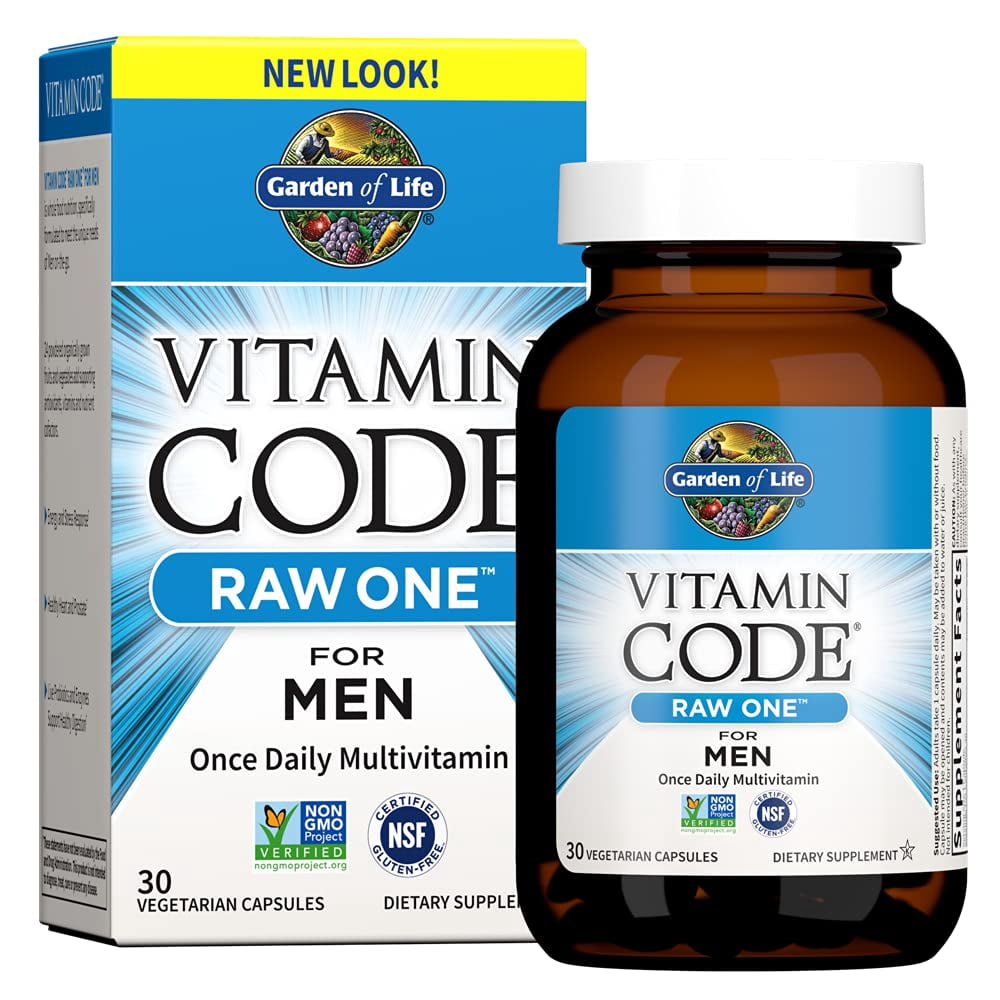 Garden of Life Vitamin Code Raw One for Men, 30 Vegetarian Capsules ...