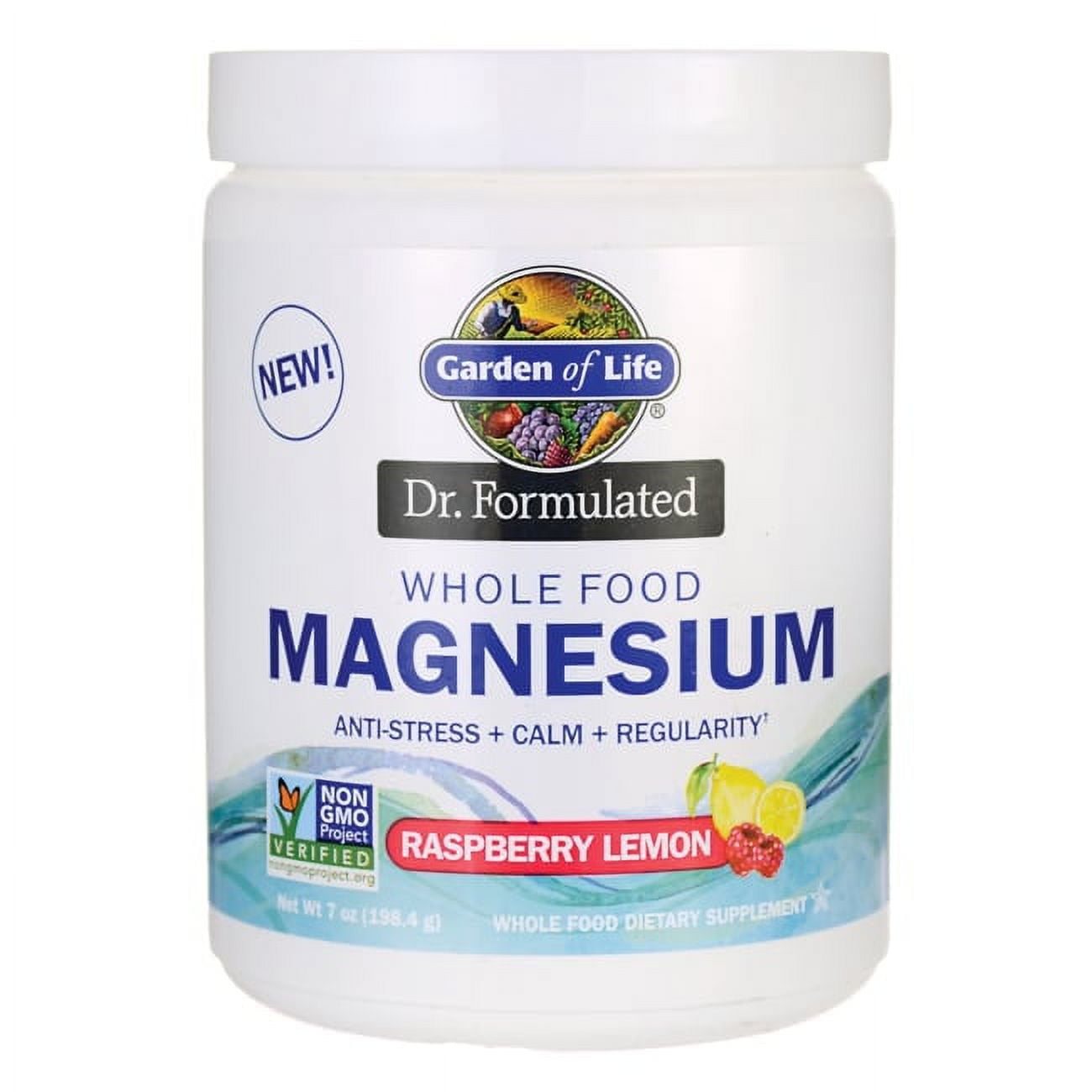 Garden of Life Whole Food Magnesium Powder - Organic, Raspberry Lemon ...