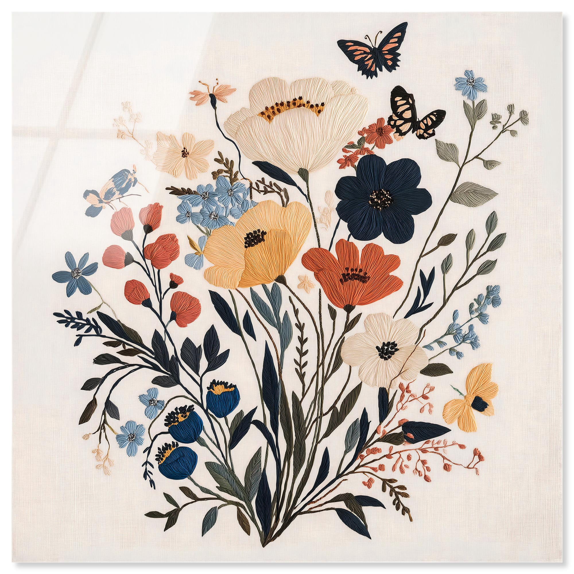 Garden of Threads I Acrylic Floral Wall Decor by Art Remedy, Ready to ...