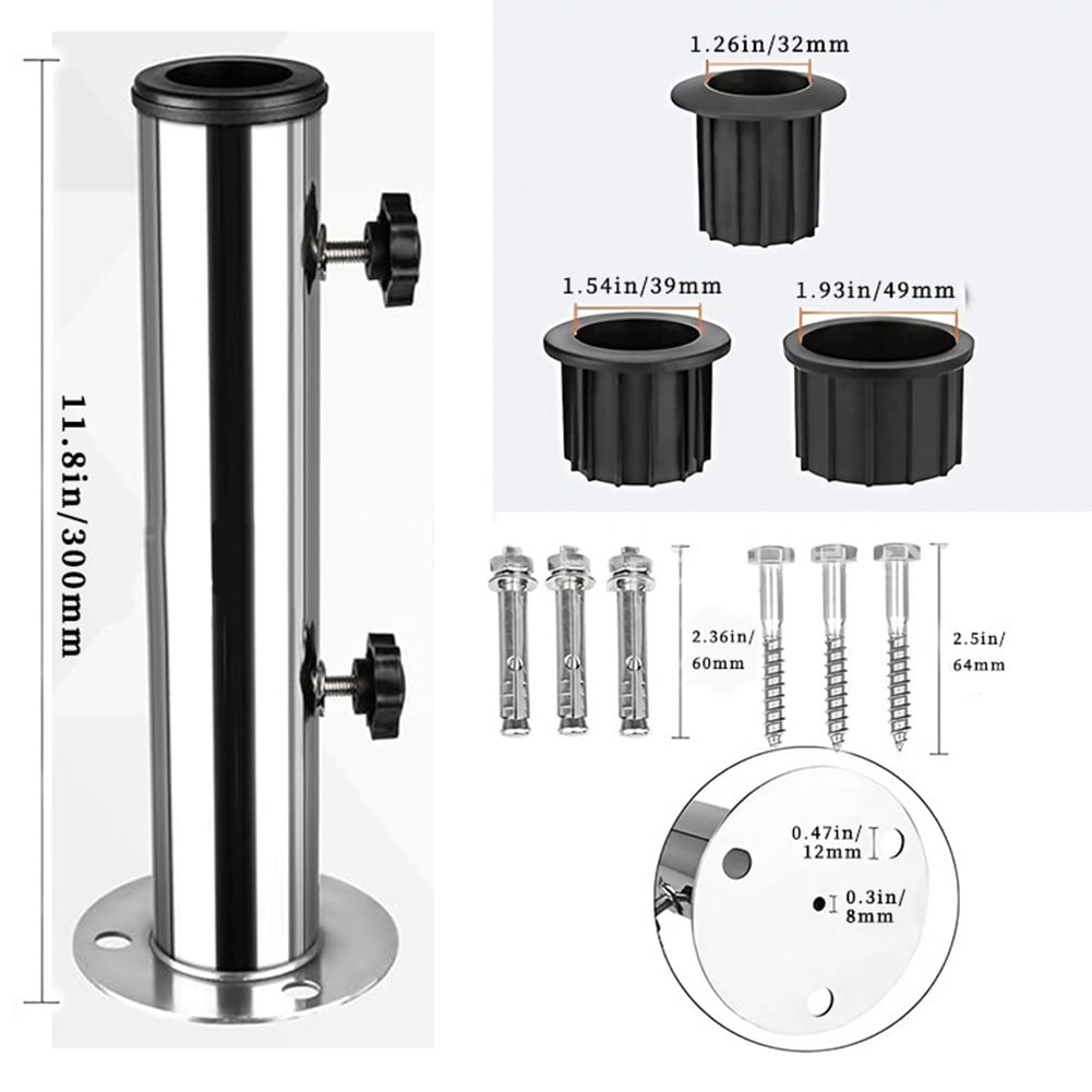 Garden parasol stand base kit, stainless steel sleeve (white) - Walmart.com
