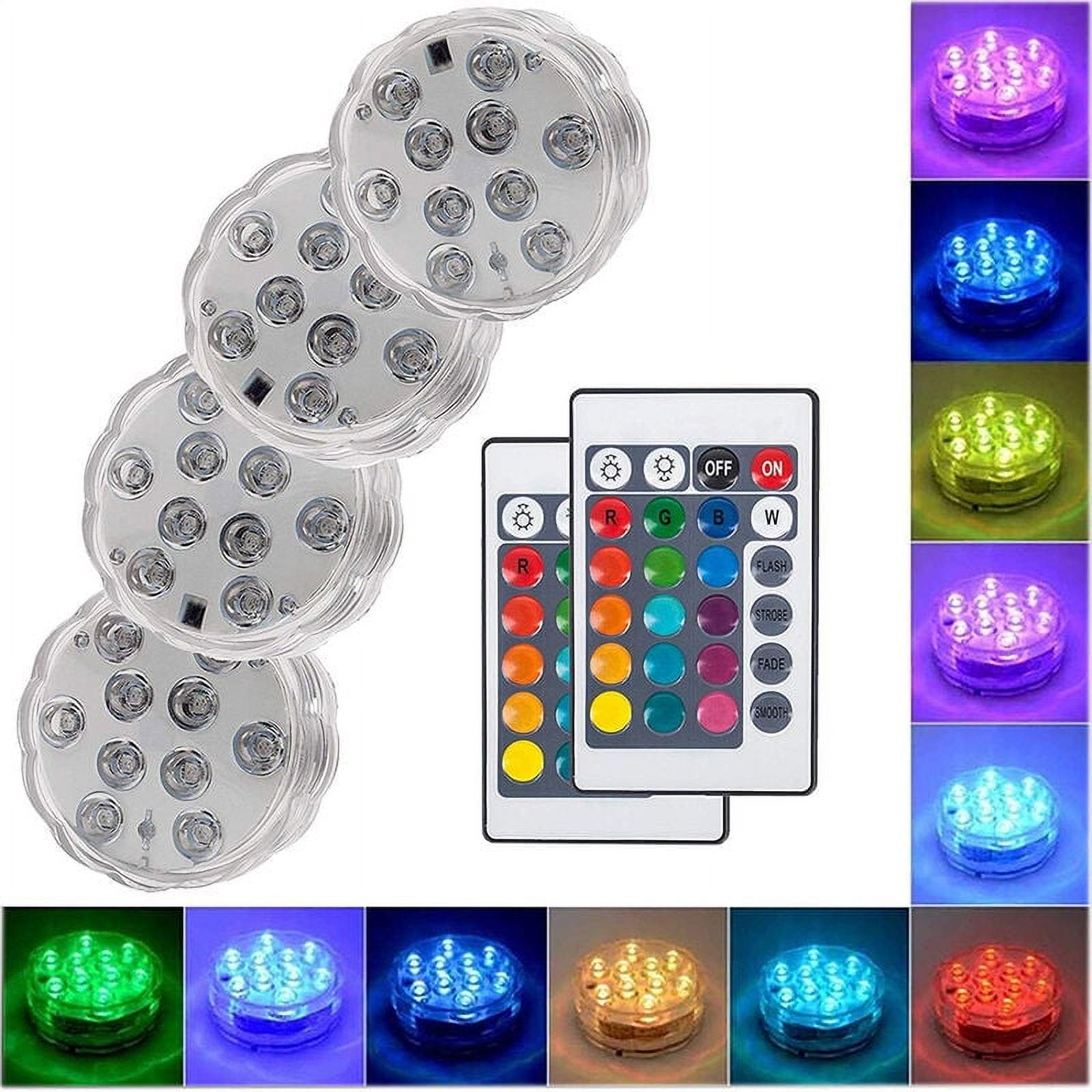 Garden swimming pool 4 LED diving lights with 2 remote controls ...