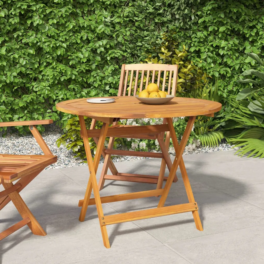 Garden table, foldable solid wood table, medium size solid wood acacia ...