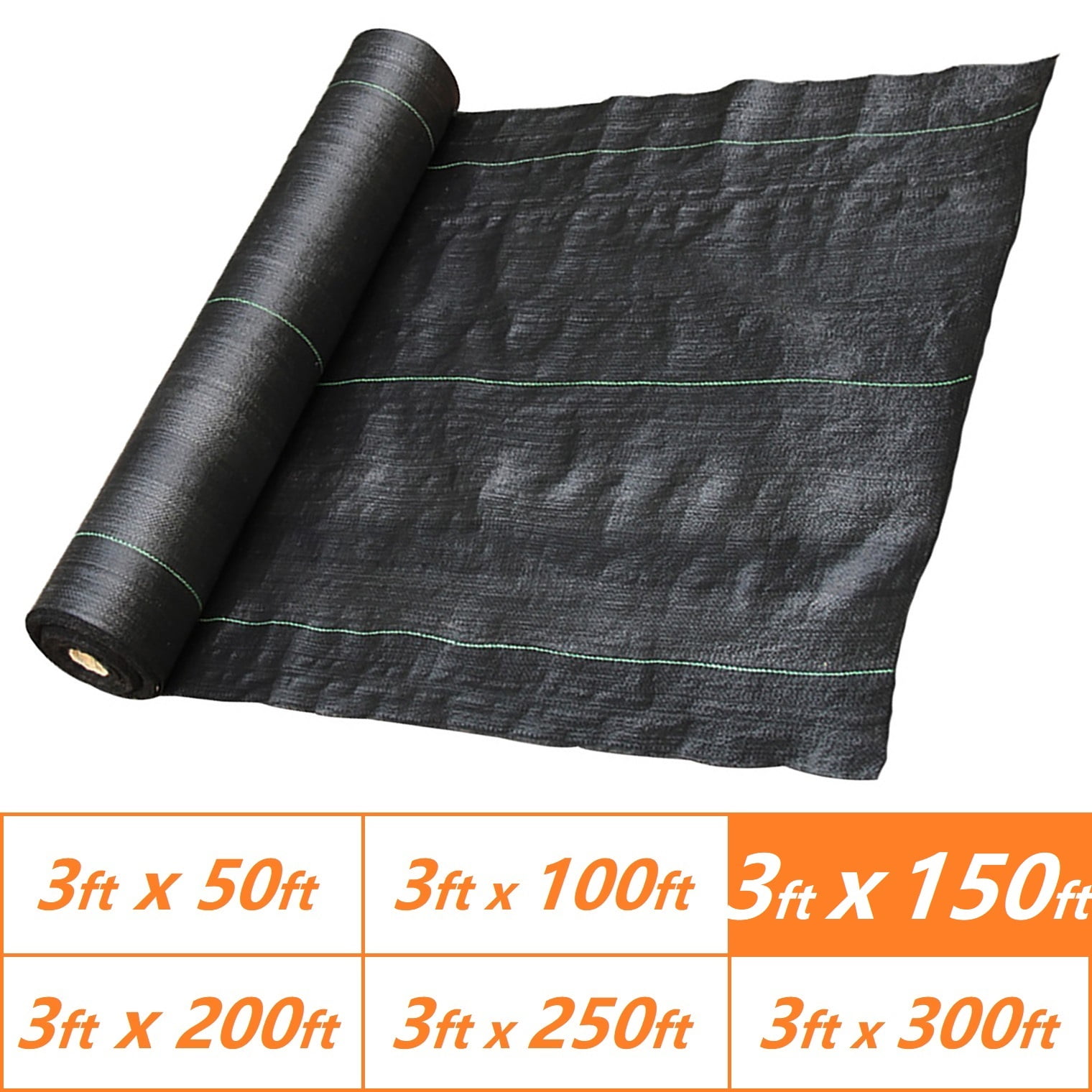 Garden weed barrier, polypropylene (pp) lands e fabric, 3ft x 150ft ...