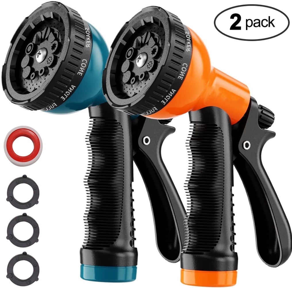 "GardenJoy Garden Hose Nozzle, 2 Pack Spray Nozzles, 10 Adjustable ...