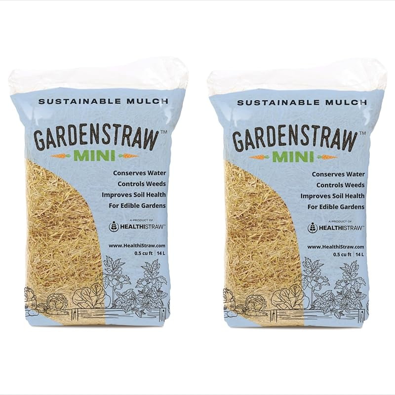 GardenStraw Mini, 0.5 cu ft (2 Pk) All-Natural Mulch for Gardens ...