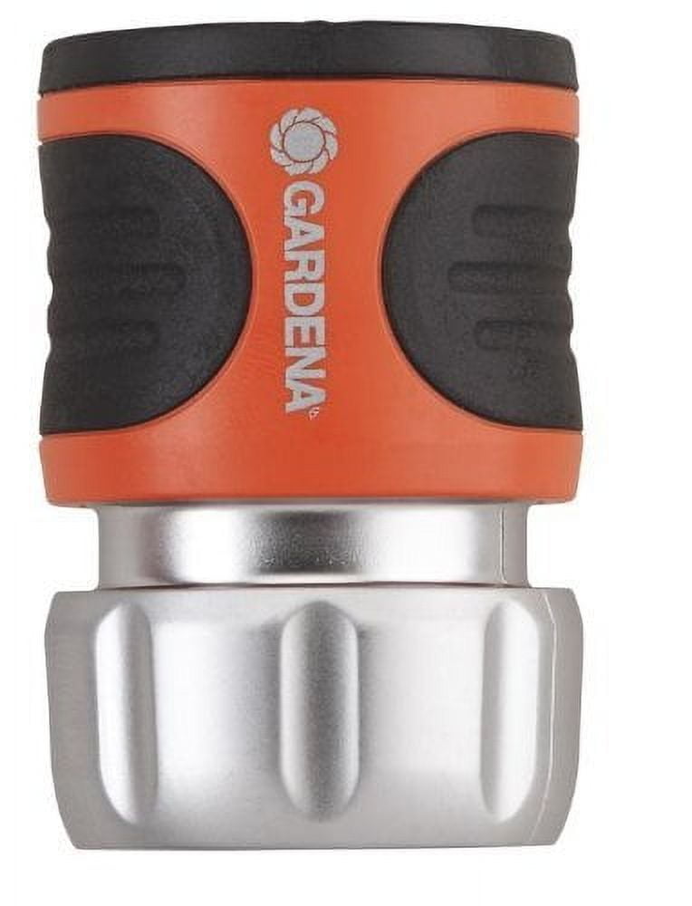 GARDENA, Metal Hose Connector, 5/8 & 1/2 in. Female, Water Stop ...