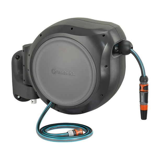 Gardena Extra Long Roll Up Garden Hose with Secure Spring Loaded ...