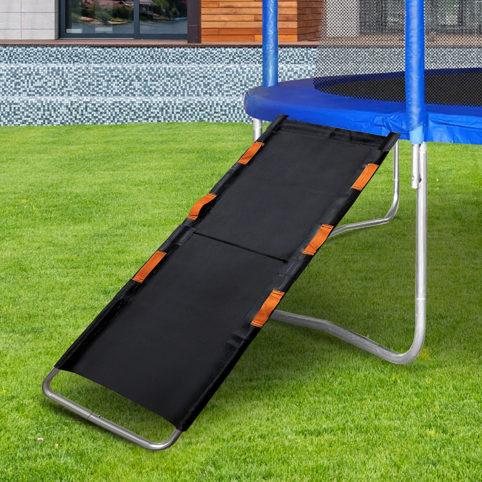 Gardenature Trampoline Slide Universal Trampoline Ladder with Handles ...