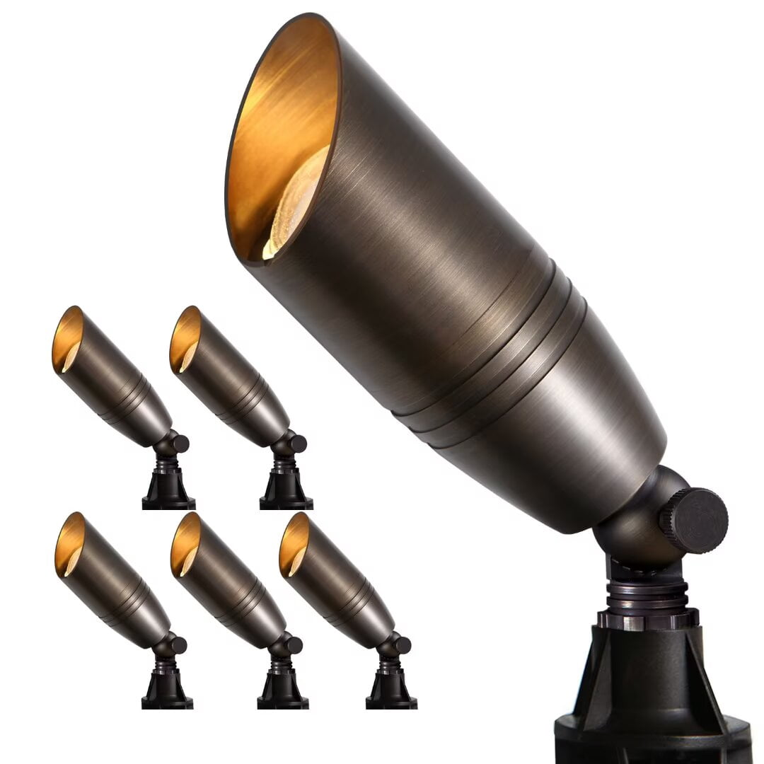 Gardencoin Solid Brass Outdoor Landscape Spotlights, 12V Heavy Duty Low ...