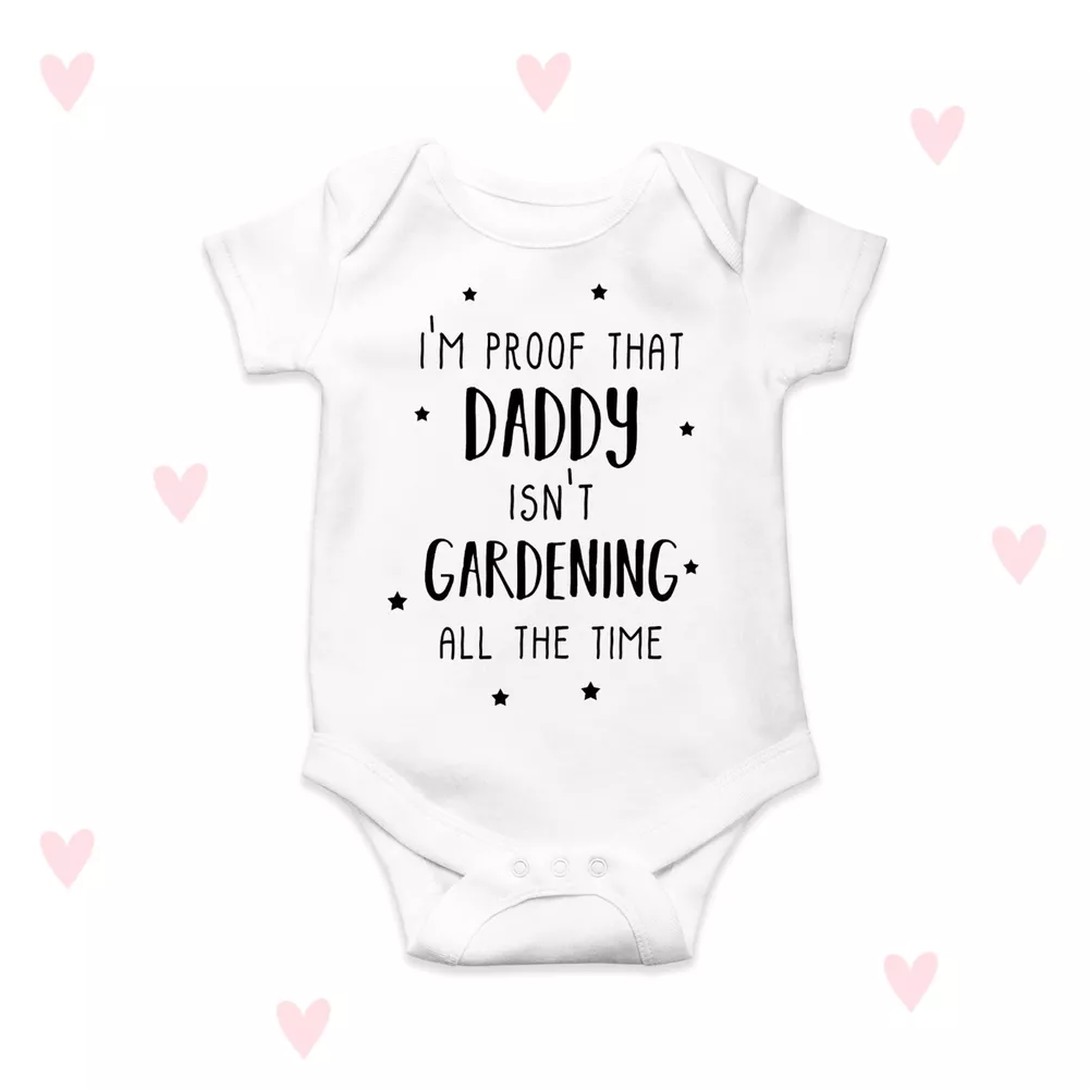 Gardener Daddy Baby Grow Gardening Plants Garden Cute Baby Announcement ...