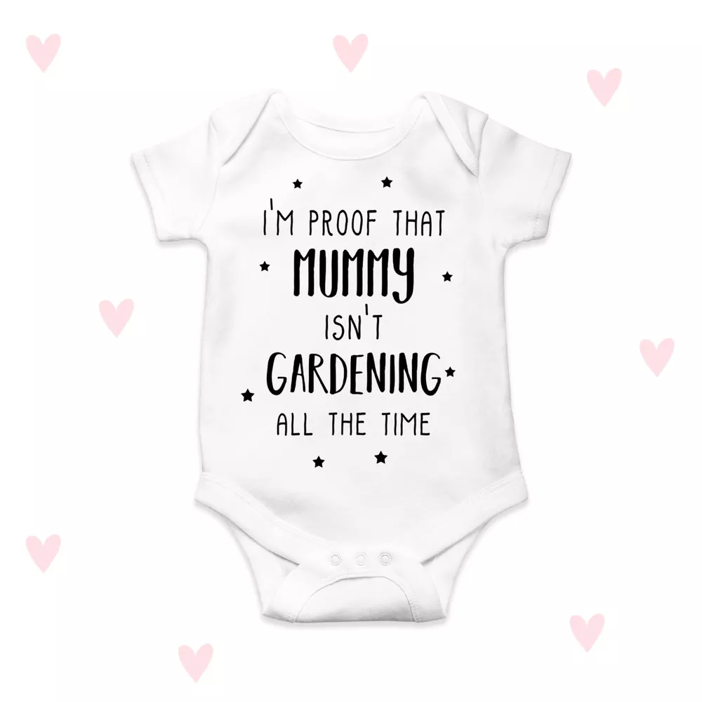 Gardener Mummy Baby Grow Gardening Plants Garden Cute Baby Announcement ...