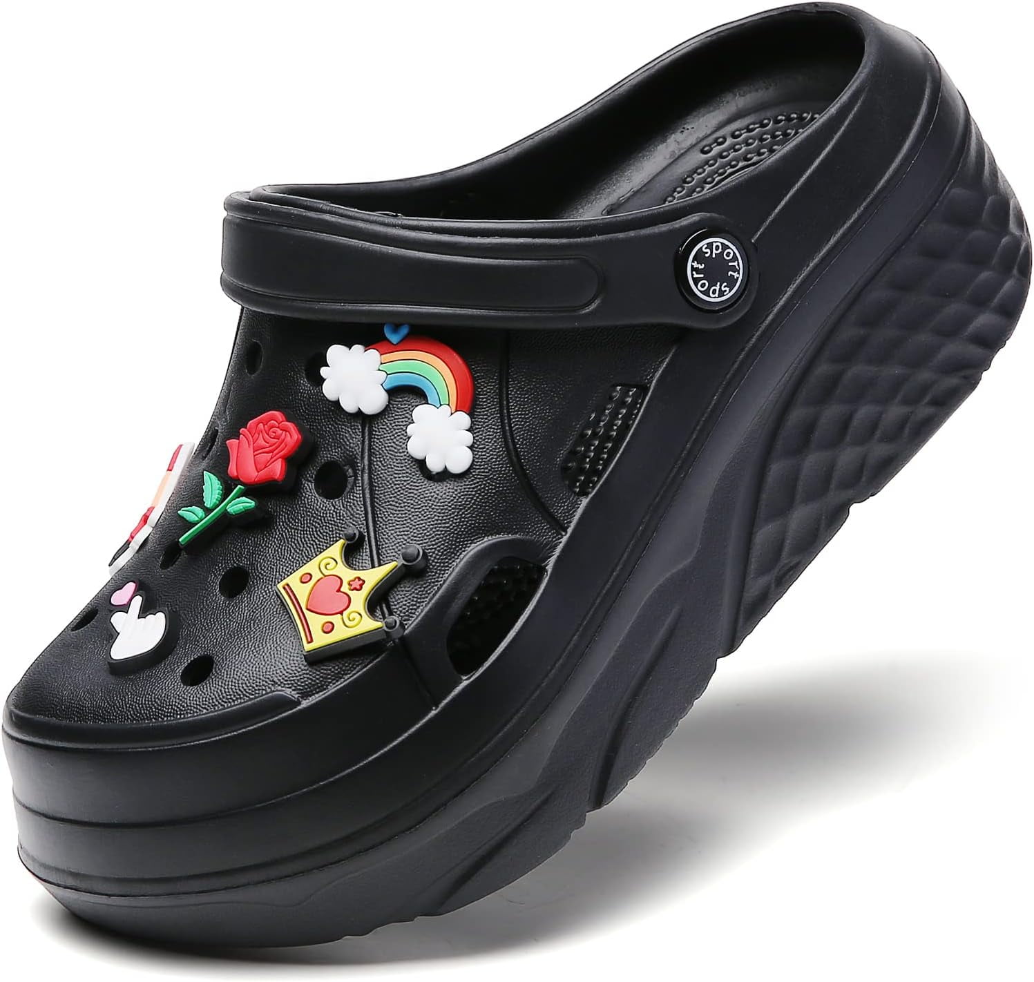 Gardener Platform Clogs Slippers Mules High Heels Wedge Sandals Red ...