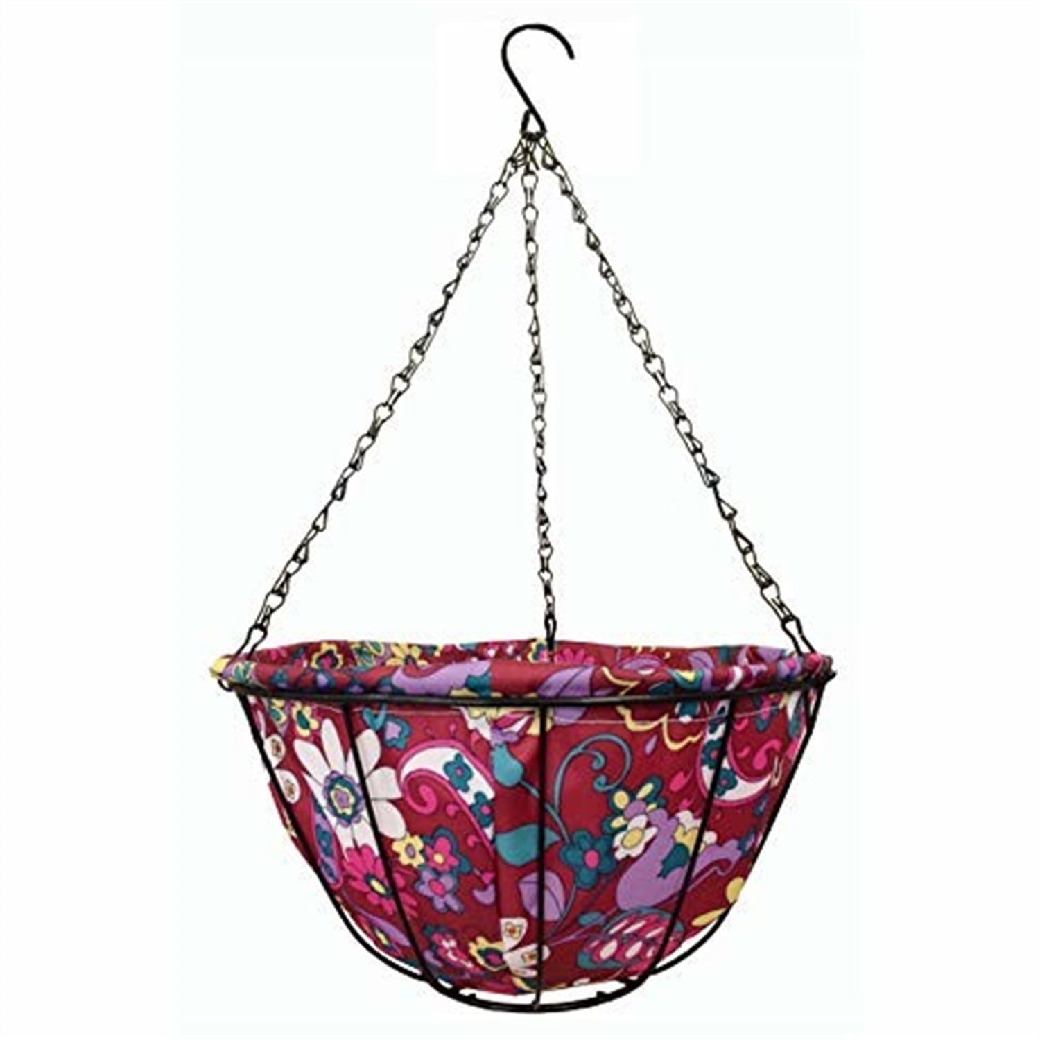 Gardener Select Hanging Basket with Fabric Coco Liner, Red/Purple, 12 ...