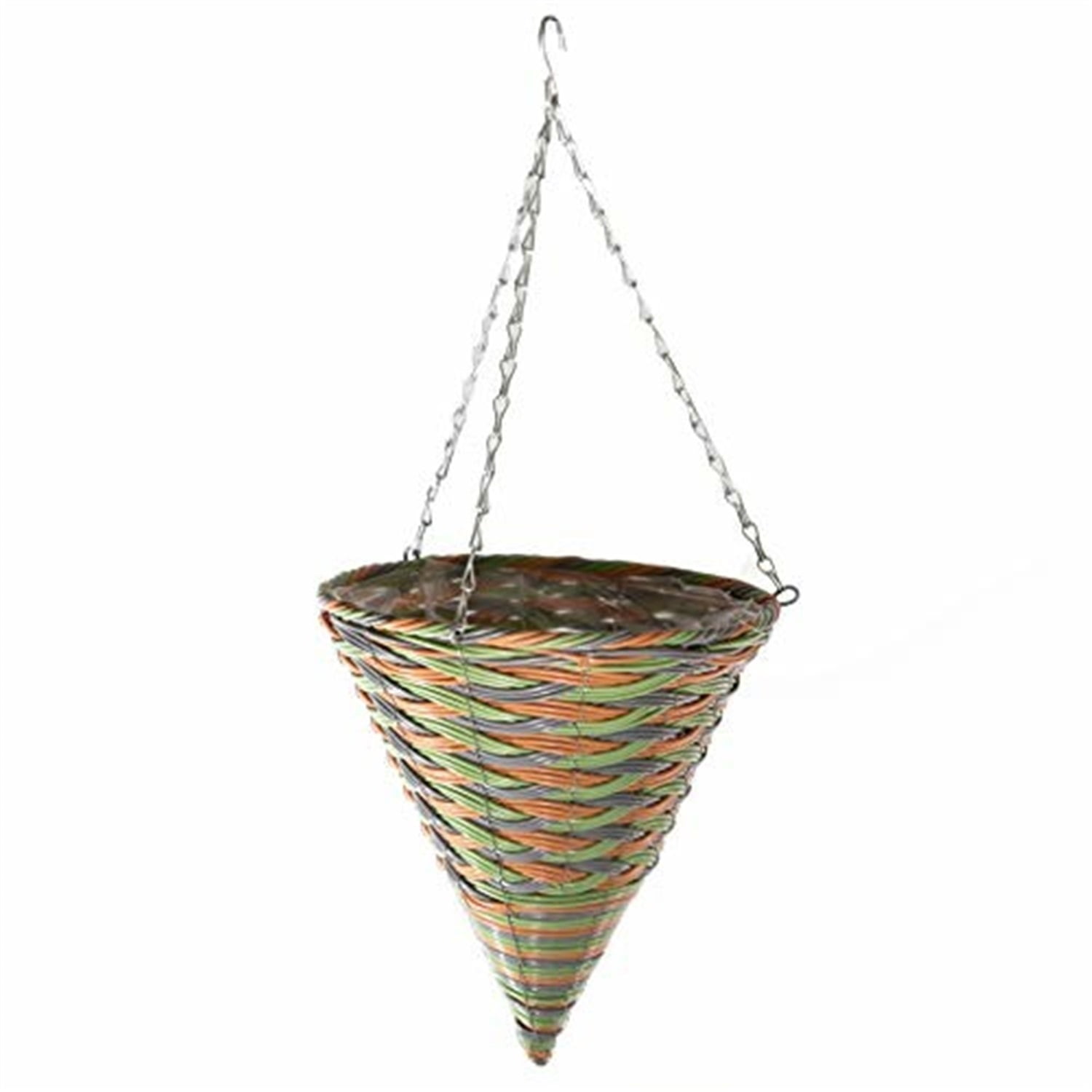 Gardener Select Woven Plastic Rattan Hanging Basket, 12in Diameter ...