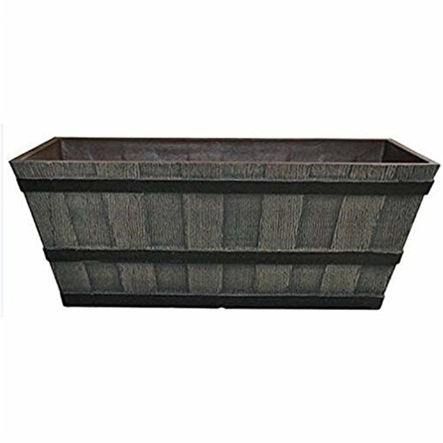 Gardener's Select Outdoor Resin Whiskey Barrel Trough Planter, 22 ...
