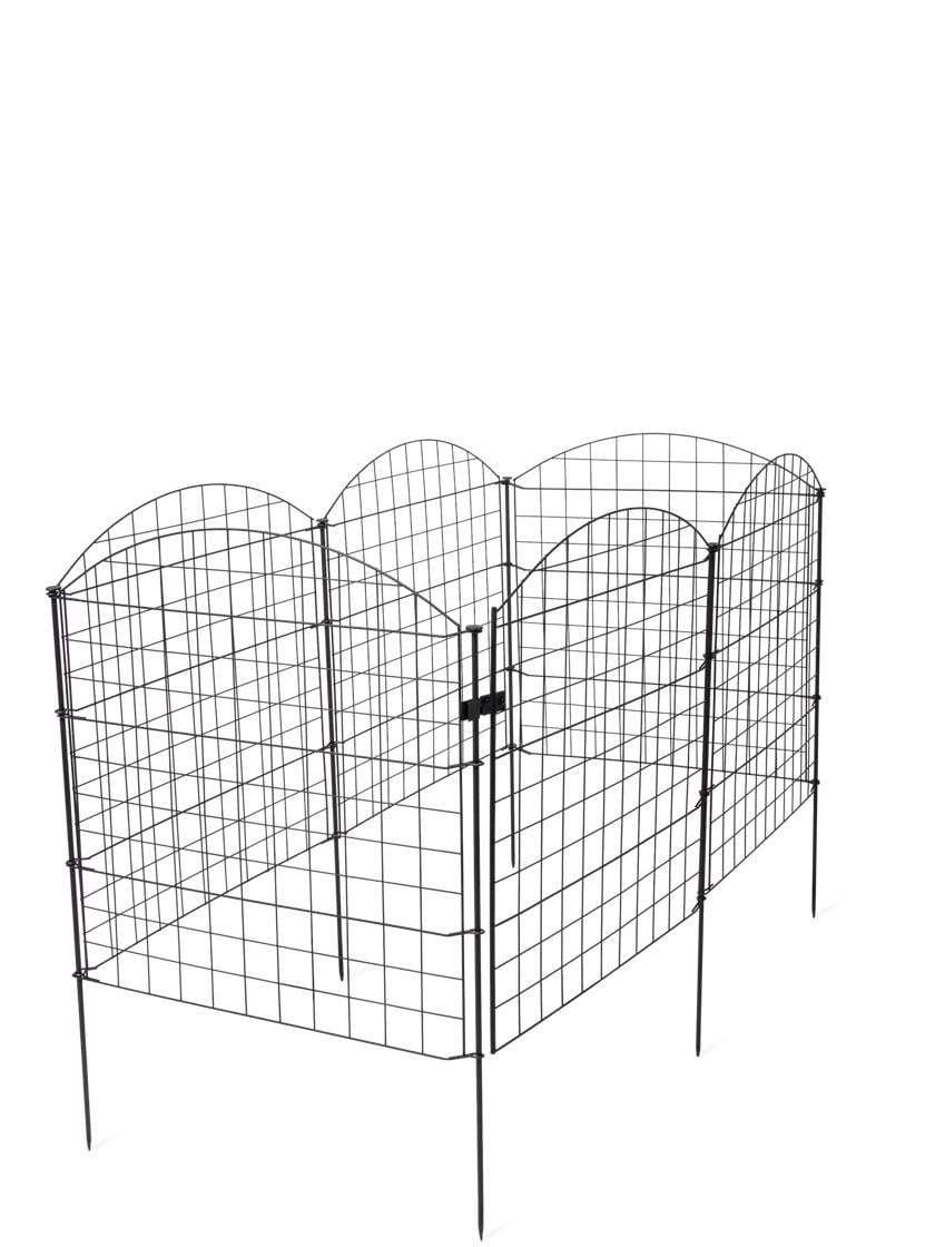 Gardener's Supply Company 6 Panel Critter Fence with Gate - Black ...