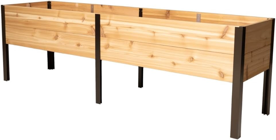 Gardener's Supply Company Elevated Cedar Raised Garden Bed | 2' x 8 ...