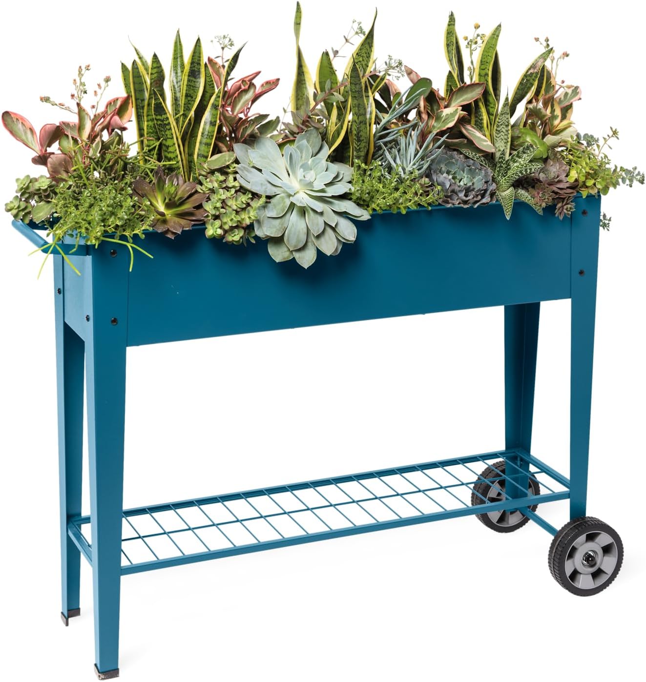 Gardener's Supply Company Metal Elevated Planter Cart with Wheels ...