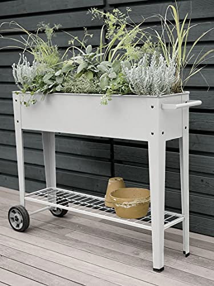 Gardener's Supply Company Metal Elevated Planter Cart with Wheels ...