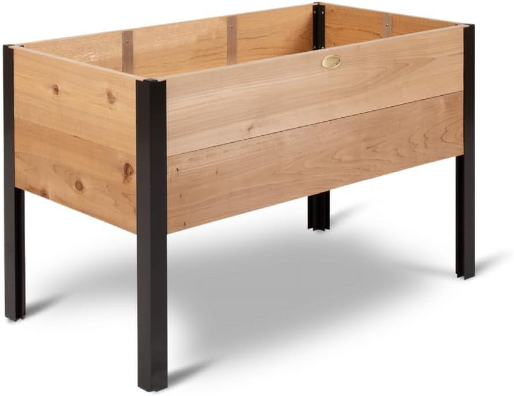 Gardener's Supply Company Raised Garden Bed Elevated Cedar Planter Box | 2' x 4' Heavy Duty ...
