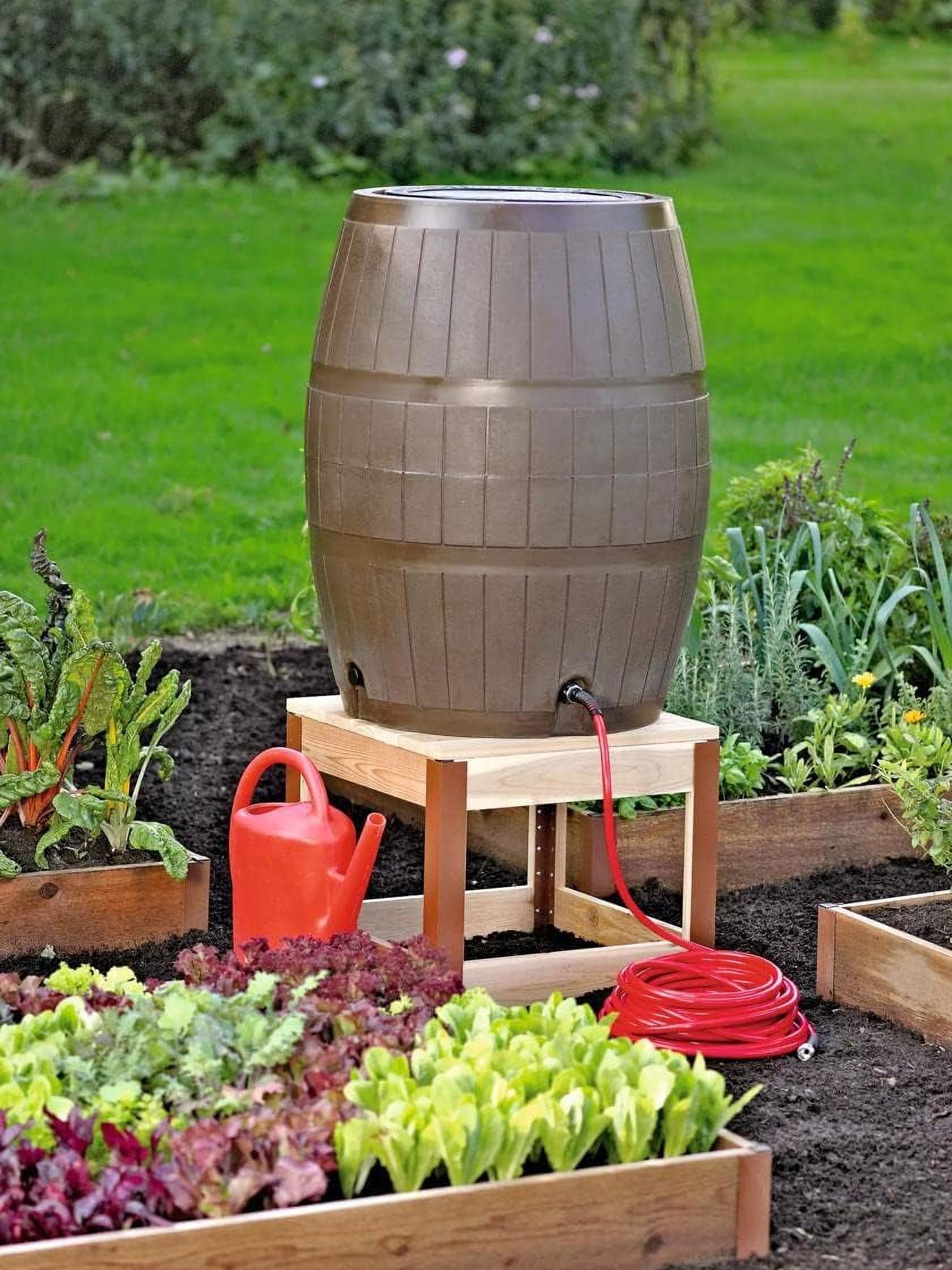 Gardener's Supply Company Wooden Rain Barrel Stand | Sturdy Cedar Wood ...