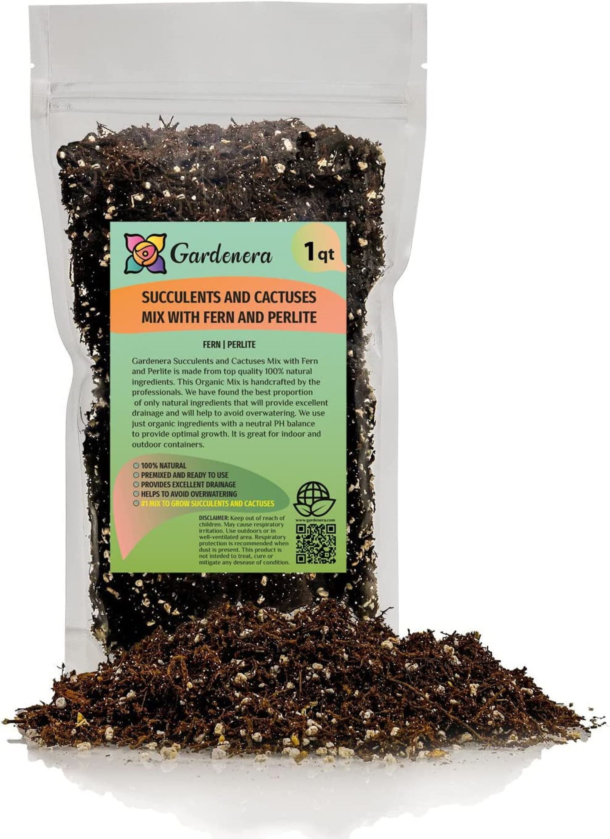 Gardenera Fern + Perlite Soil Mix for Repotting and Planting Succulents ...