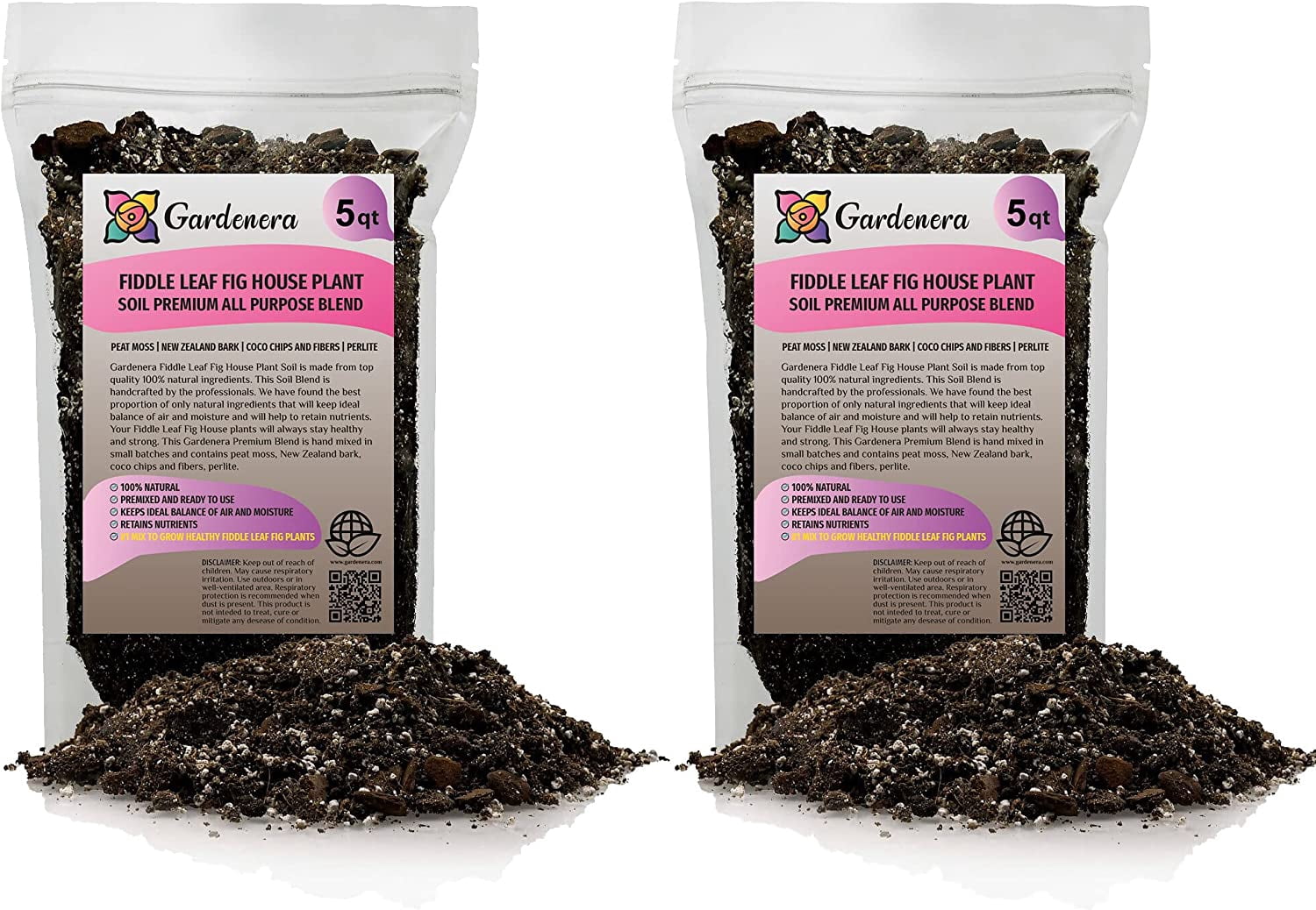 Gardenera Fiddle Leaf Fig Soil Mix - 10 Quart - Premium Blend of Peat ...