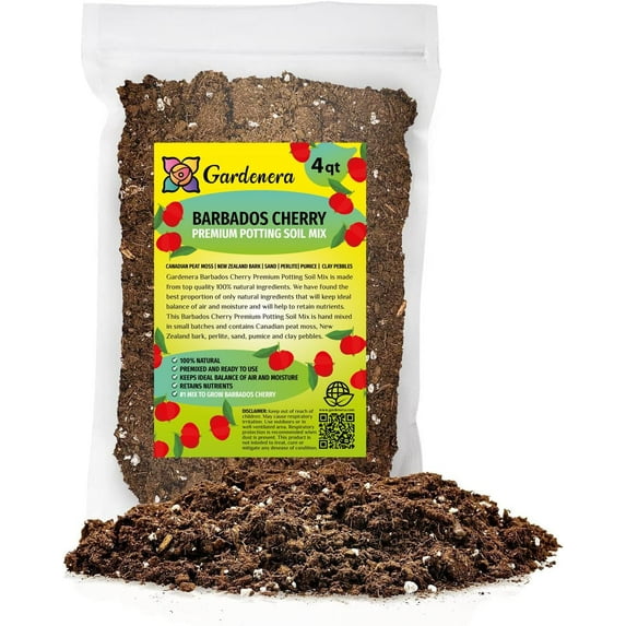 Gardenera Premium Barbados Cherry Plant Potting Mix - Elevate Your ...