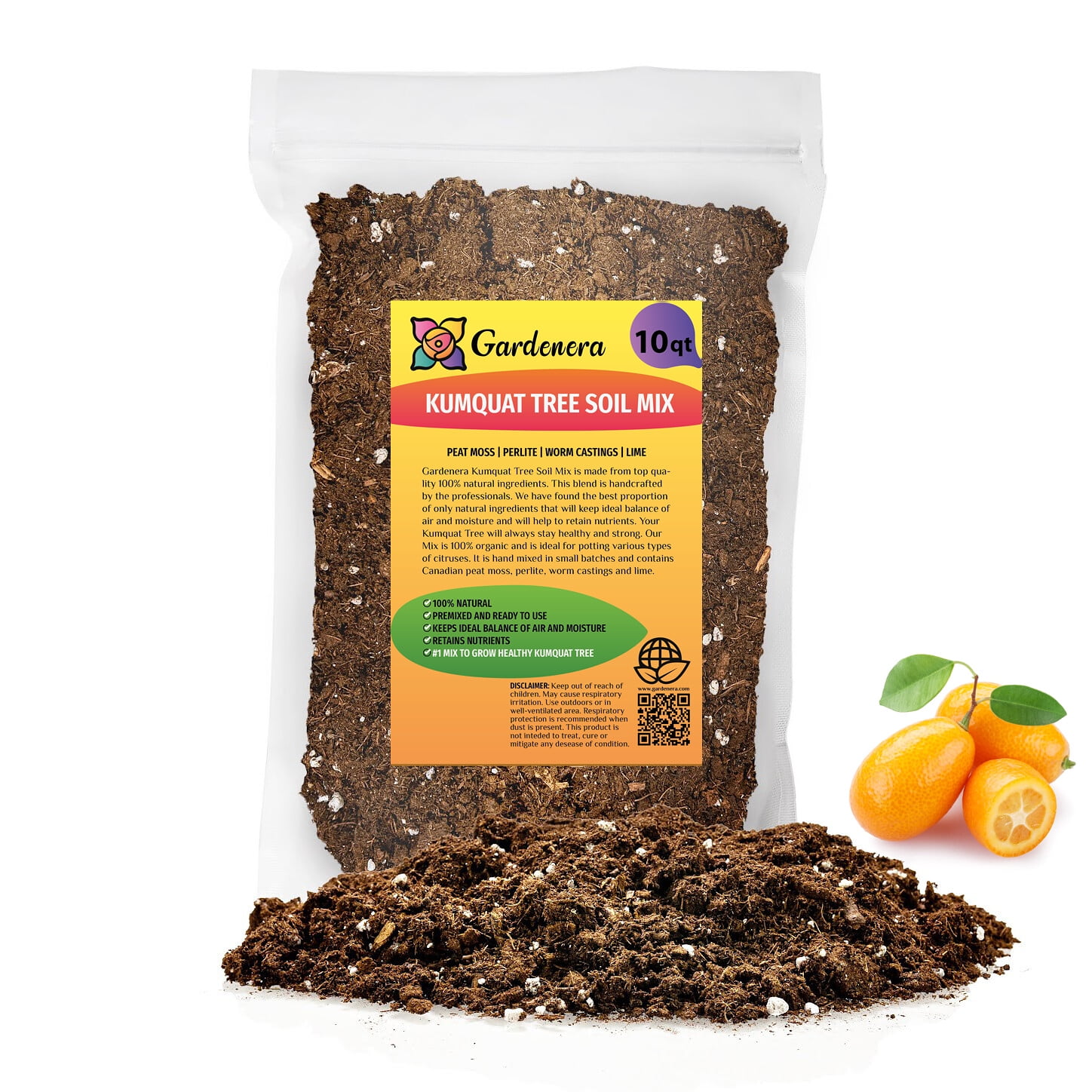 ⭐ Gardenera's Expert Kumquat Soil Mix - 10 QT - Quick Drain Blend ...
