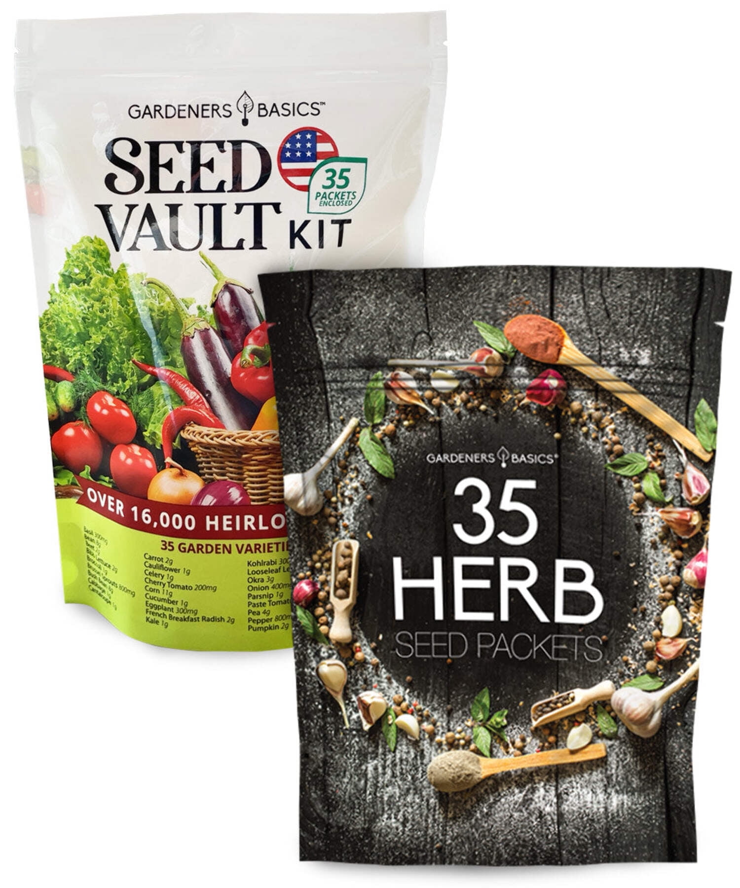 Gardeners Seed Vault Kit - 70 Varieties of Vegetable and Herb Seeds for ...